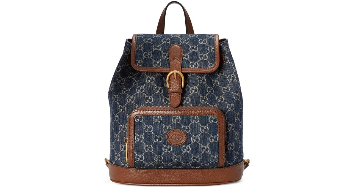 Gucci Backpack With Interlocking G in Blue for Men | Lyst