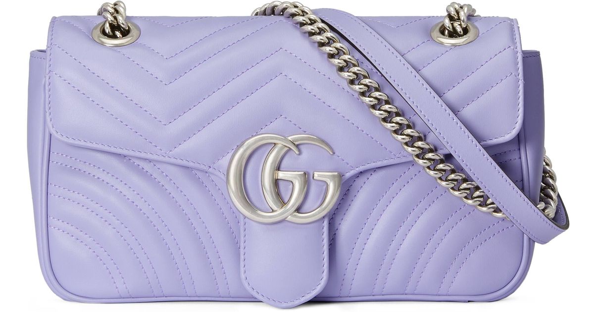 Gucci GG Marmont Small Shoulder Bag in Purple | Lyst