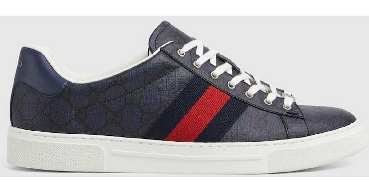 Gucci Ace Sneaker With Web, Fabric in Blue for Men | Lyst UK