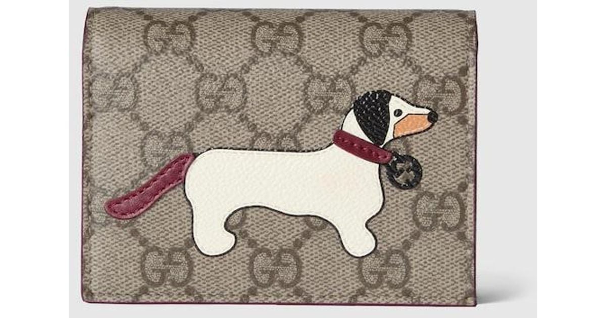Gucci GG Mini Wallet With Dog Detail in Metallic | Lyst
