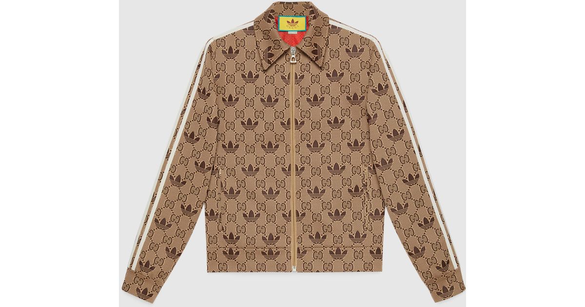 Gucci Adidas X GG Trefoil Zip Jacket in Brown for Men | Lyst Canada