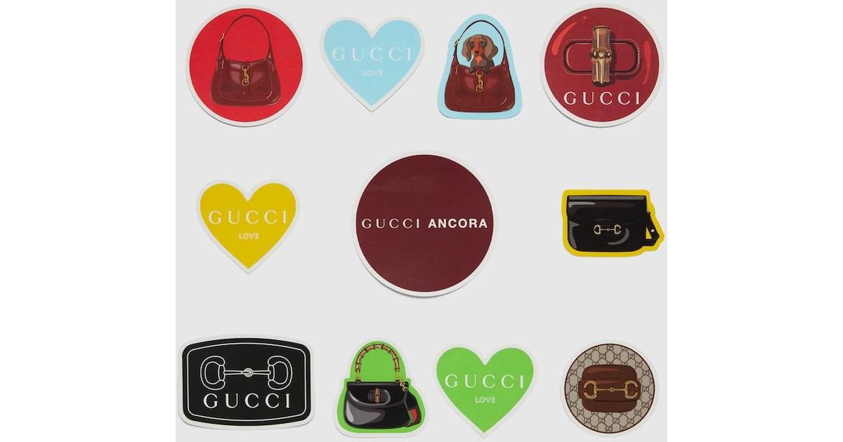 Gucci Handbags Luggage Stickers in White for Men | Lyst