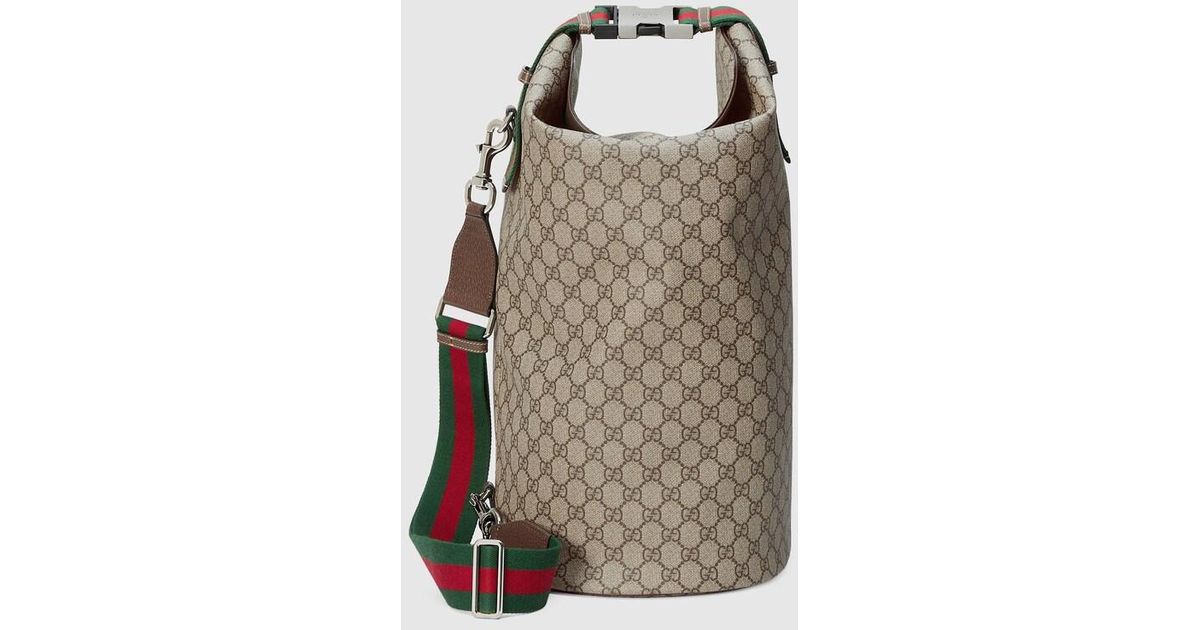 Gucci Top Handle GG Duffle Bag in Brown for Men | Lyst