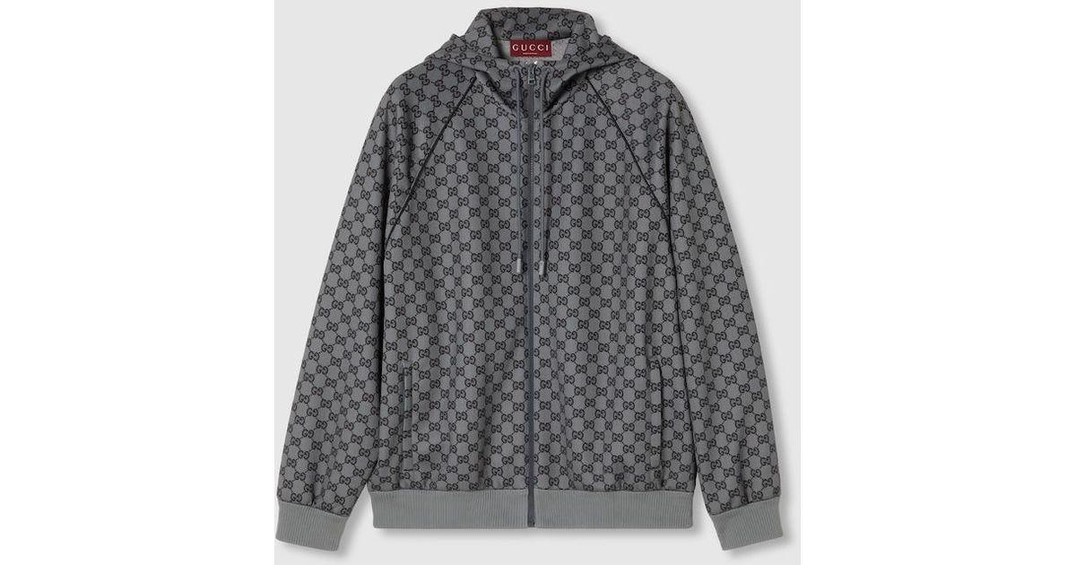 Gucci Light Neoprene Zip Through Jacket in Grey for Men | Lyst UK