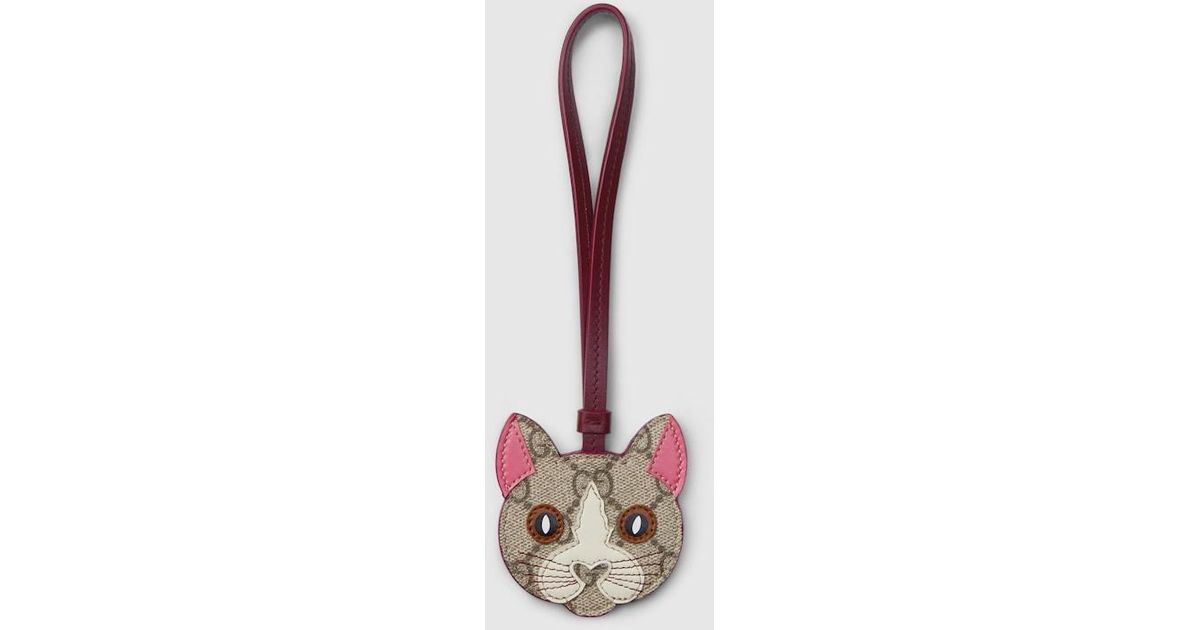Gucci Cat-Shaped Bag Charm, Gg Canvas in Red | Lyst UK