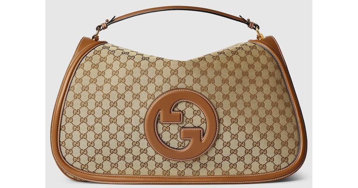 Gucci Blondie Large Top Handle Bag, Leather in Natural | Lyst