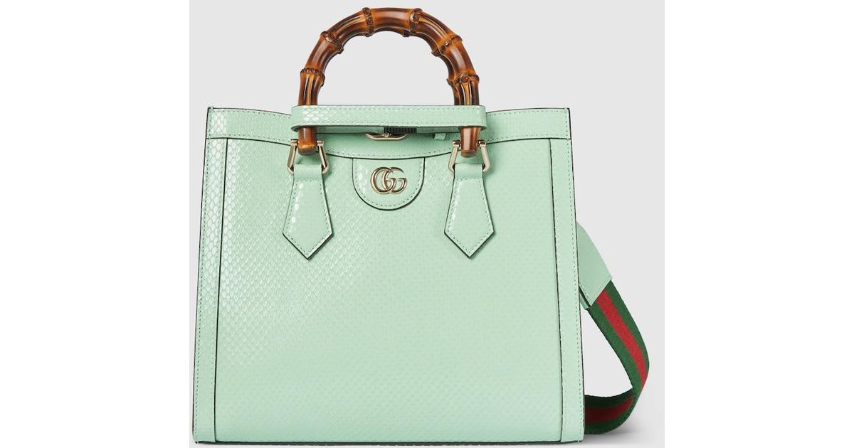 Gucci Diana Small Python Tote Bag, , Precious in Green | Lyst
