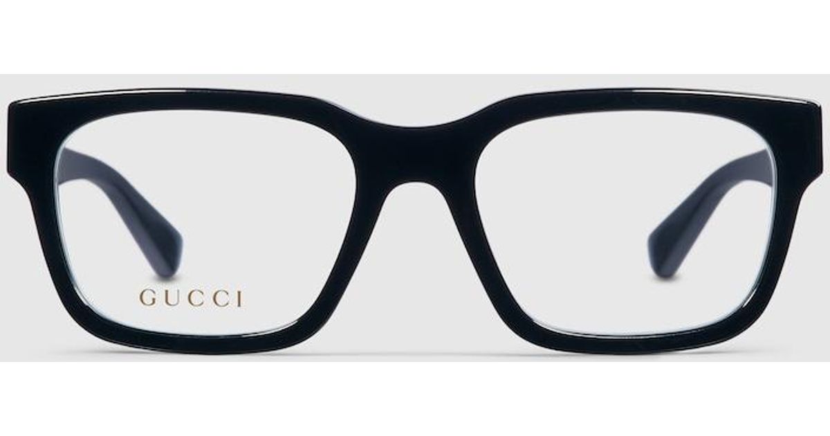Gucci Rectangular Optical Frame in Black for Men | Lyst UK