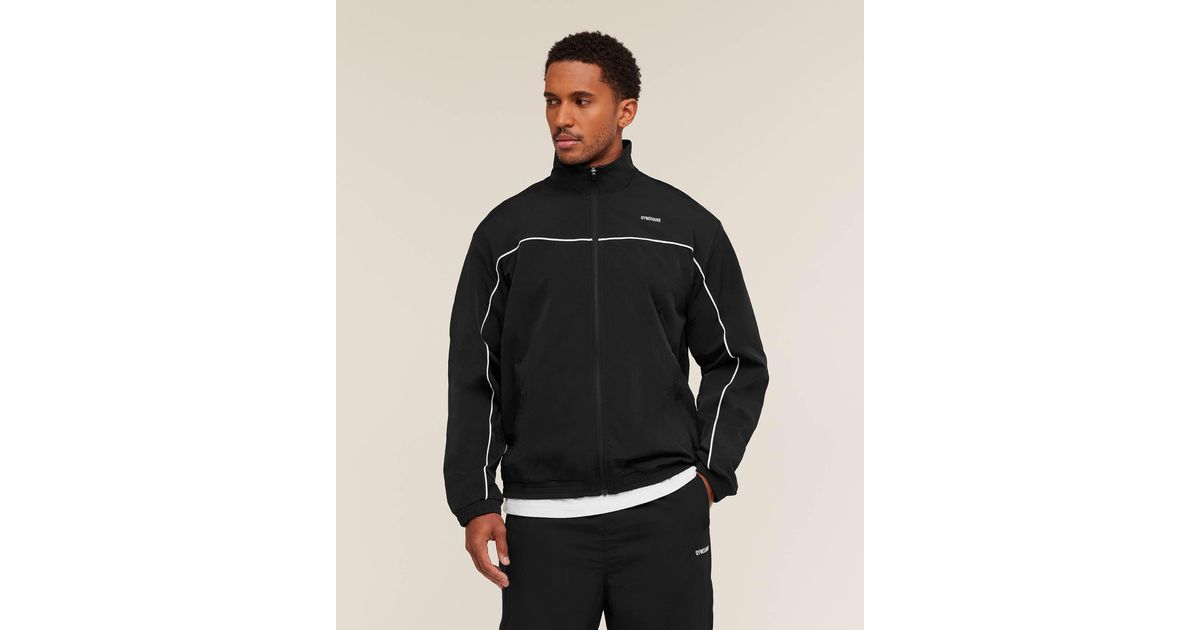 GYMSHARK Retro Shell Track Jacket in Black for Men | Lyst UK