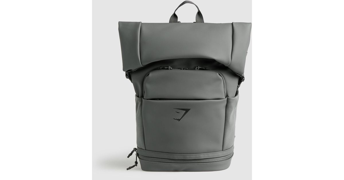 GYMSHARK Sleek Backpack Roll Top in Gray | Lyst