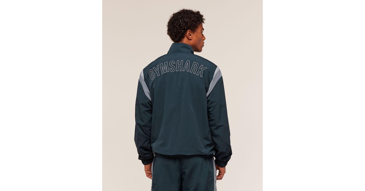 GYMSHARK Retro Track Jacket in Blue for Men | Lyst UK