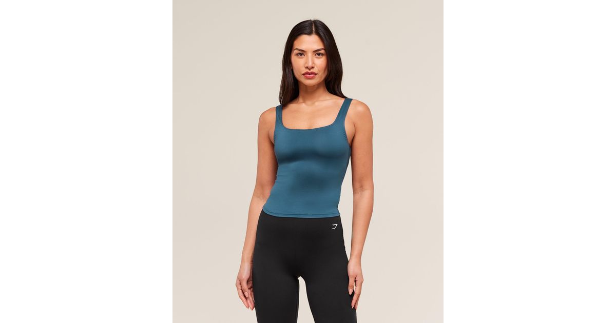 GYMSHARK Supersoft Tank in Blue | Lyst