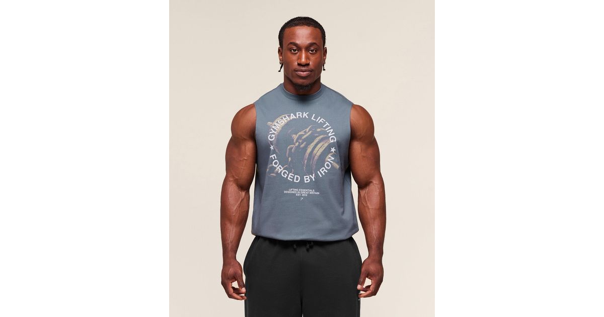 GYMSHARK Forged By Iron Tank in Blue for Men | Lyst