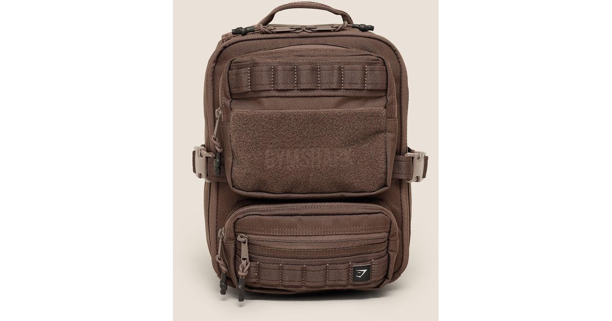 GYMSHARK Mini Tactical Backpack in Brown | Lyst UK
