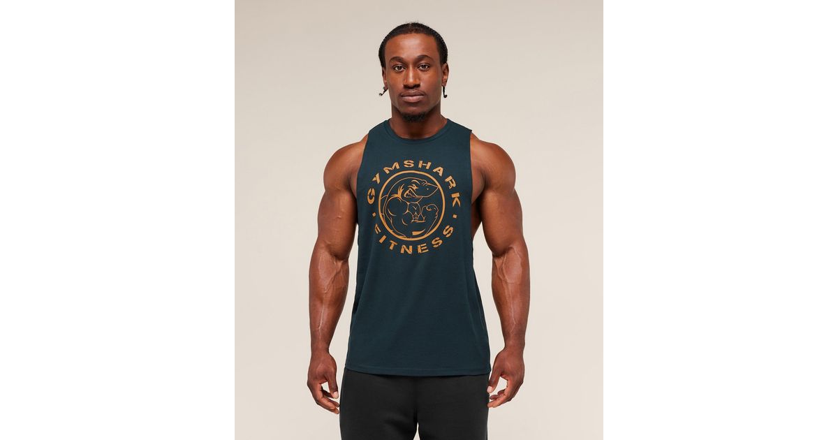 GYMSHARK Legacy Drop Arm Tank in Blue for Men | Lyst UK