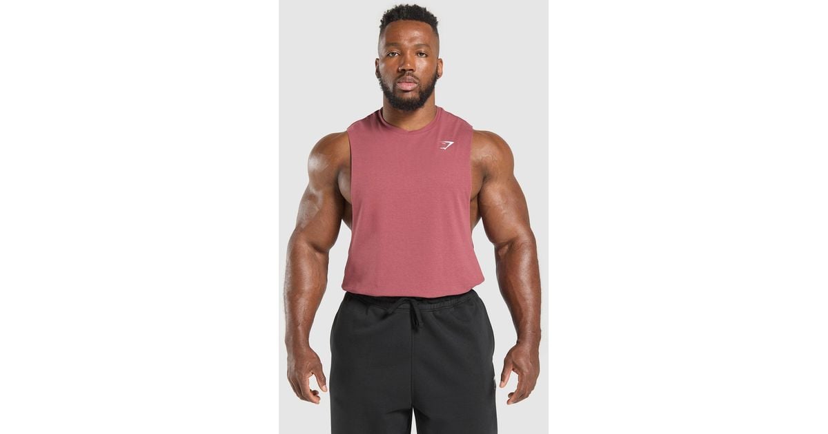 GYMSHARK Critical Drop Arm Tank in Red for Men | Lyst UK