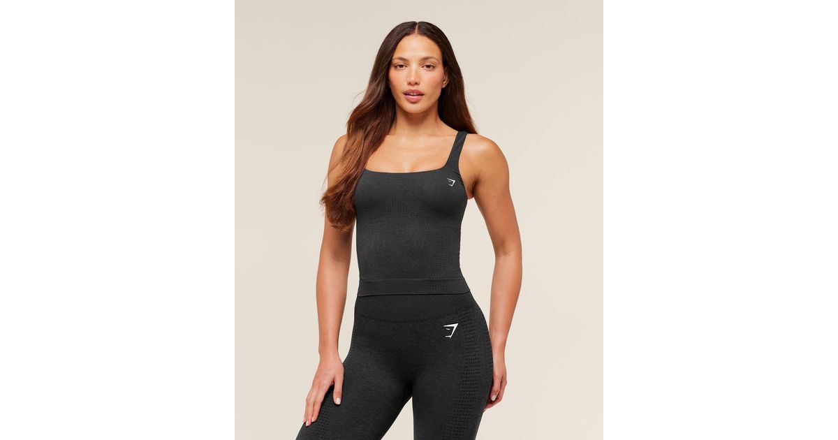 GYMSHARK Vital Tank With Shelf in Black | Lyst UK