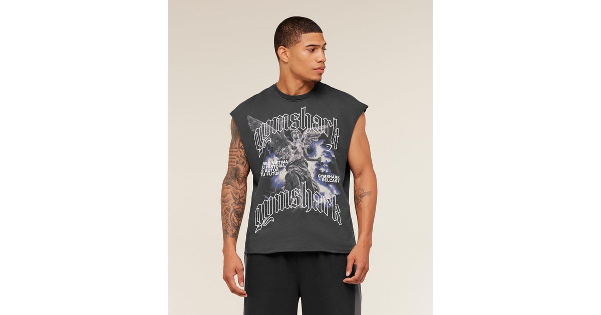 GYMSHARK X Carlos Belcast Cut Off Tee in Grey for Men | Lyst UK