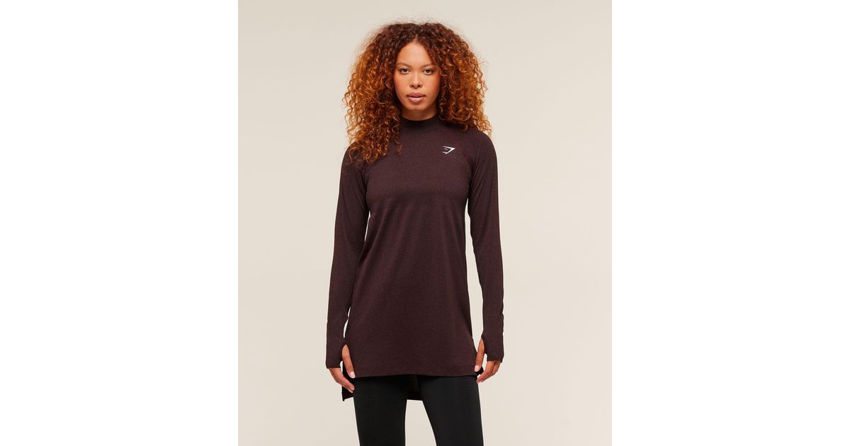 GYMSHARK Vital Long Line Top in Purple | Lyst UK