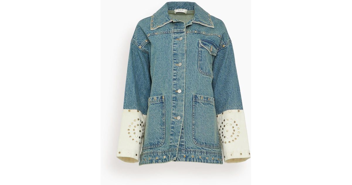 Sea Liam Pieced Denim Jacket in Blue | Lyst