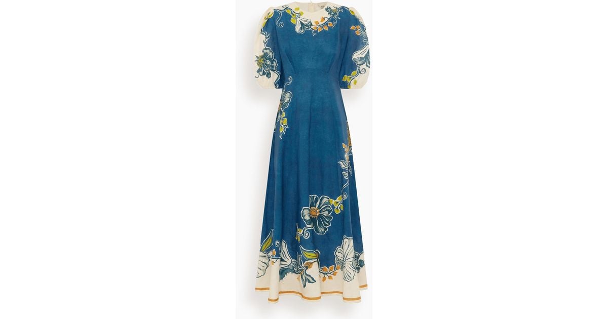 ALÉMAIS Luda Midi Dress in Blue | Lyst