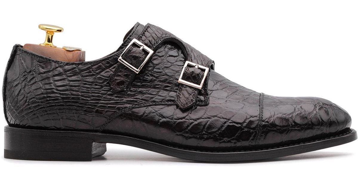 Harris Shoes 1913 Double Crocodile Buckle in Black for Men | Lyst