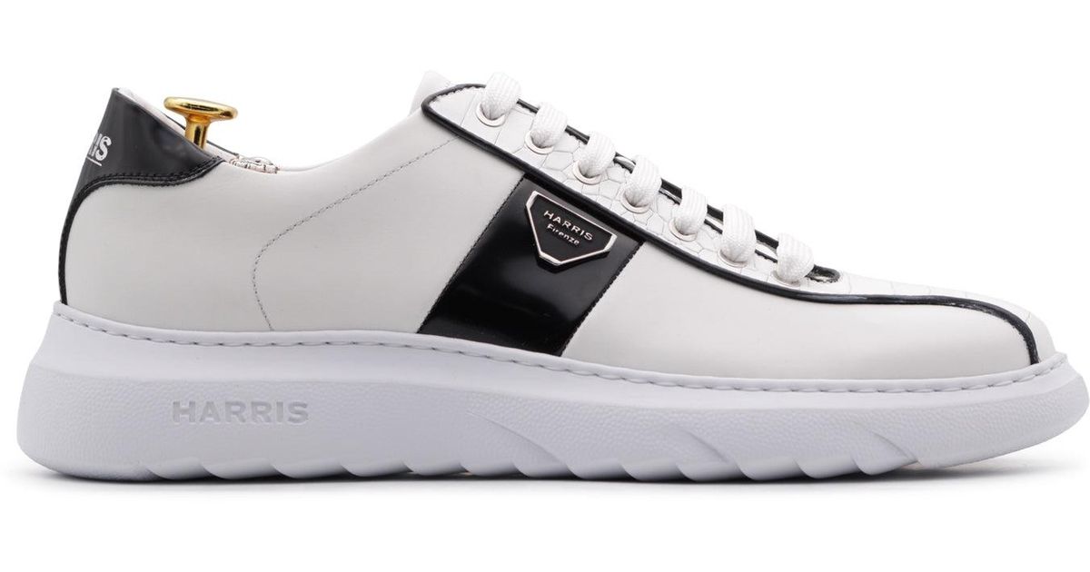 Harris Shoes 1913 Leather Sneakers With Crocodile Effect in Black for ...