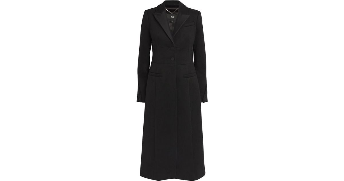 PAIGE Wool-Blend Queens Coat in Black | Lyst