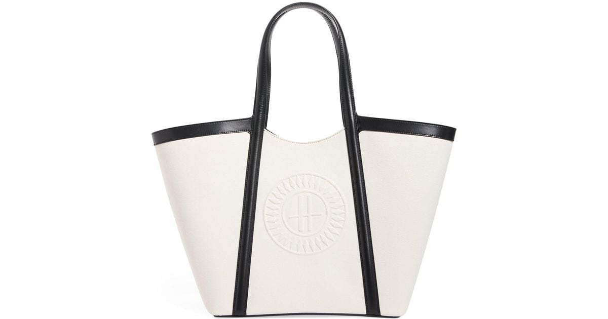 Harrods Large Canvas-Leather Embossed Tote Bag in White | Lyst