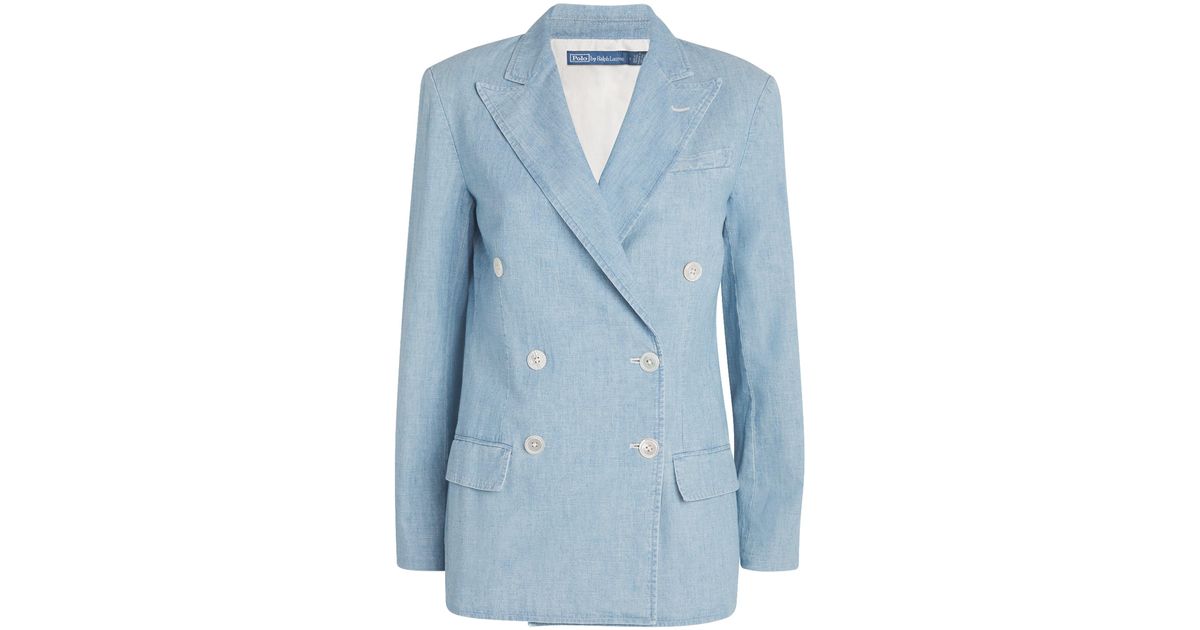 Polo Ralph Lauren Denim Double-Breasted Blazer in Blue | Lyst UK