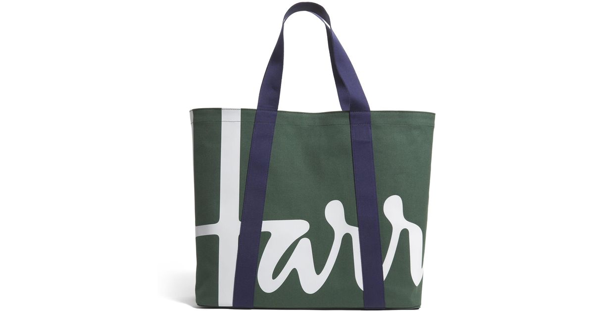 Harrods Large Cotton Logo Tote Bag in Green | Lyst