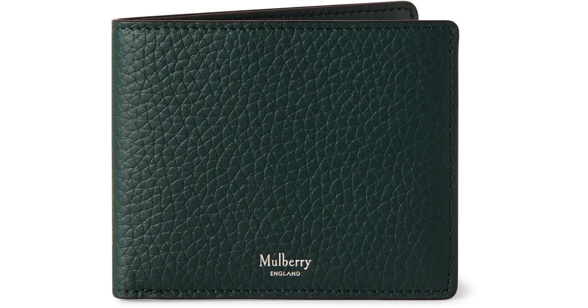Mulberry Leather Bifold Wallet in Green for Men | Lyst UK