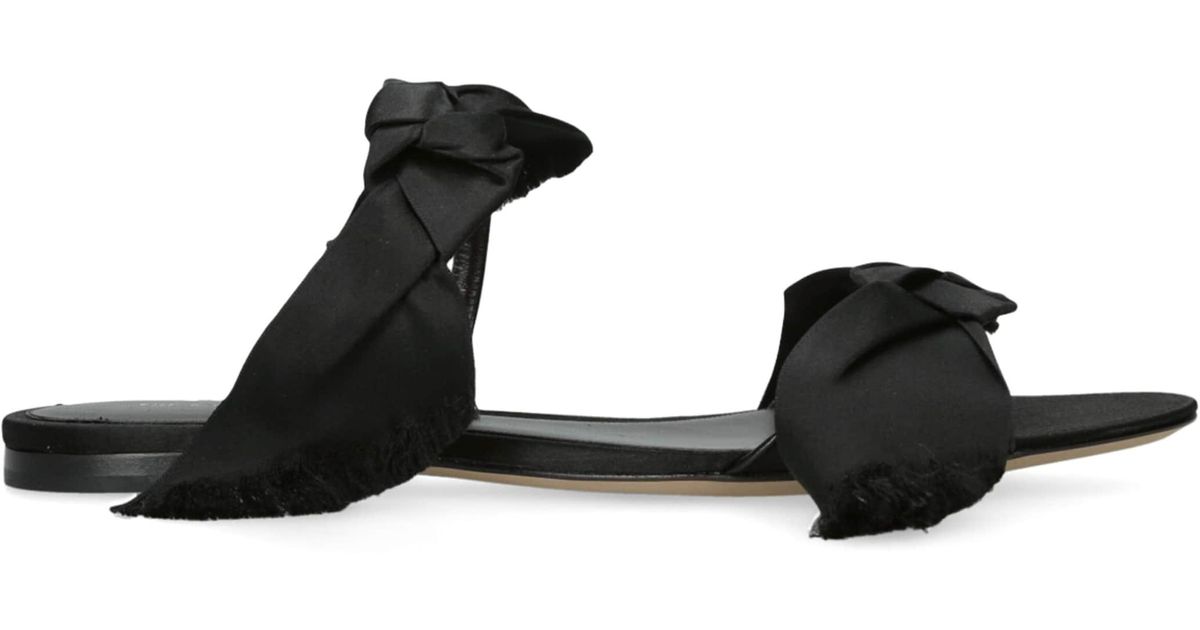 The Row Voluptas Satin Slides in Black | Lyst