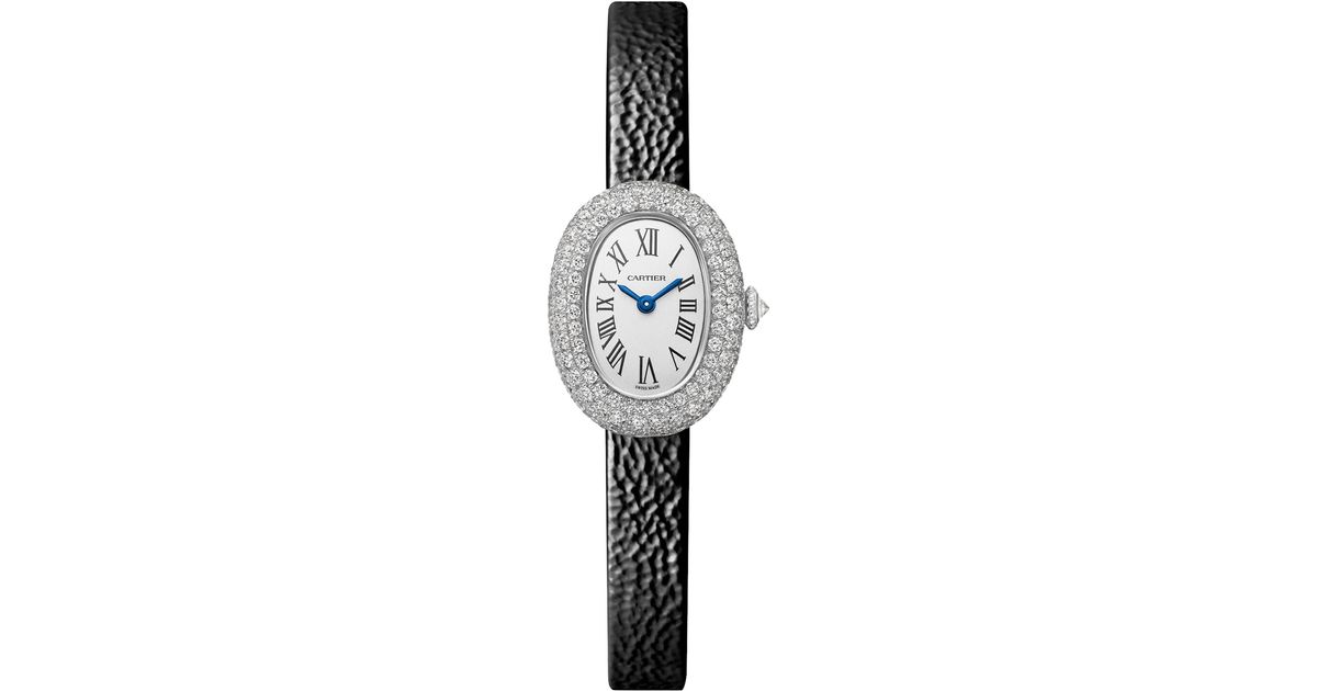Cartier Mini And Diamond Baignoire Watch in White | Lyst UK