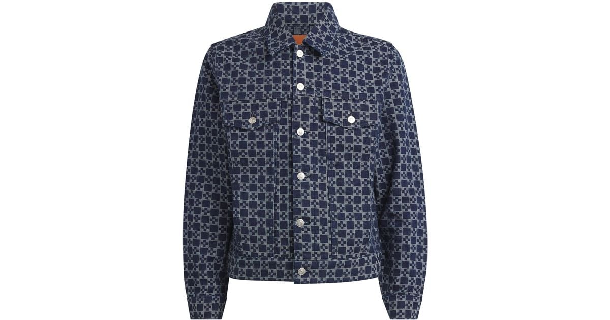 Sandro Jacquard Denim Jacket in Blue for Men | Lyst