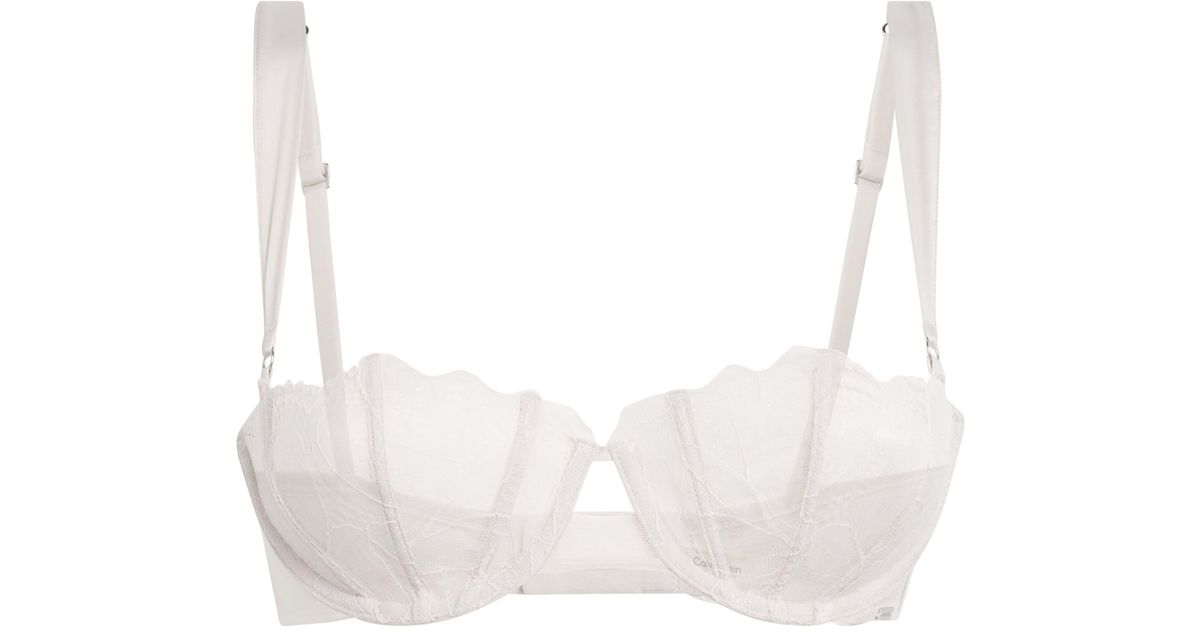 Calvin Klein Lace Bridal Balconette Bra in White | Lyst