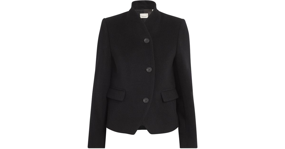 House of Dagmar Wool-Blend Curved Jacket in Black | Lyst
