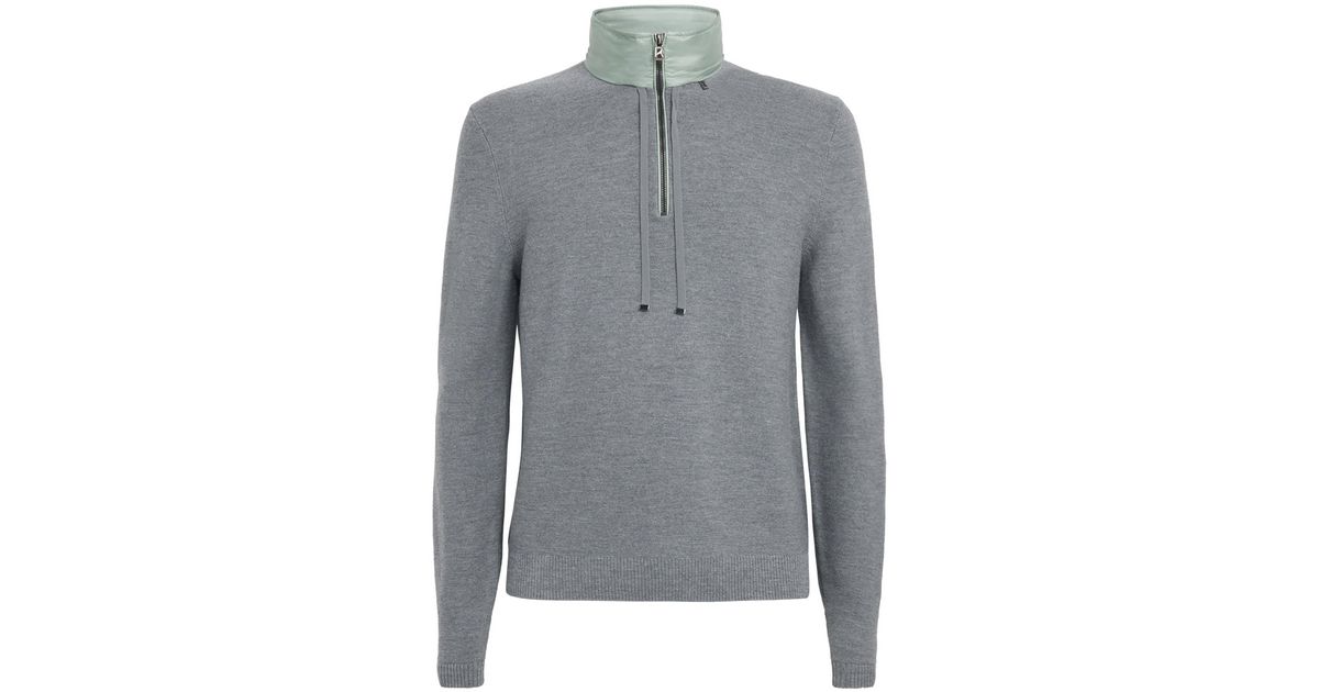 Bogner Wool-Blend Phineas Half-Zip Sweater in Gray for Men | Lyst