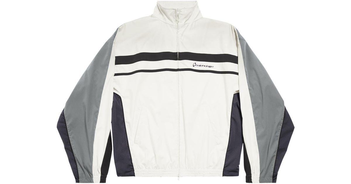 Balenciaga Logo Loop Sports Icon Track Jacket in White for Men | Lyst UK