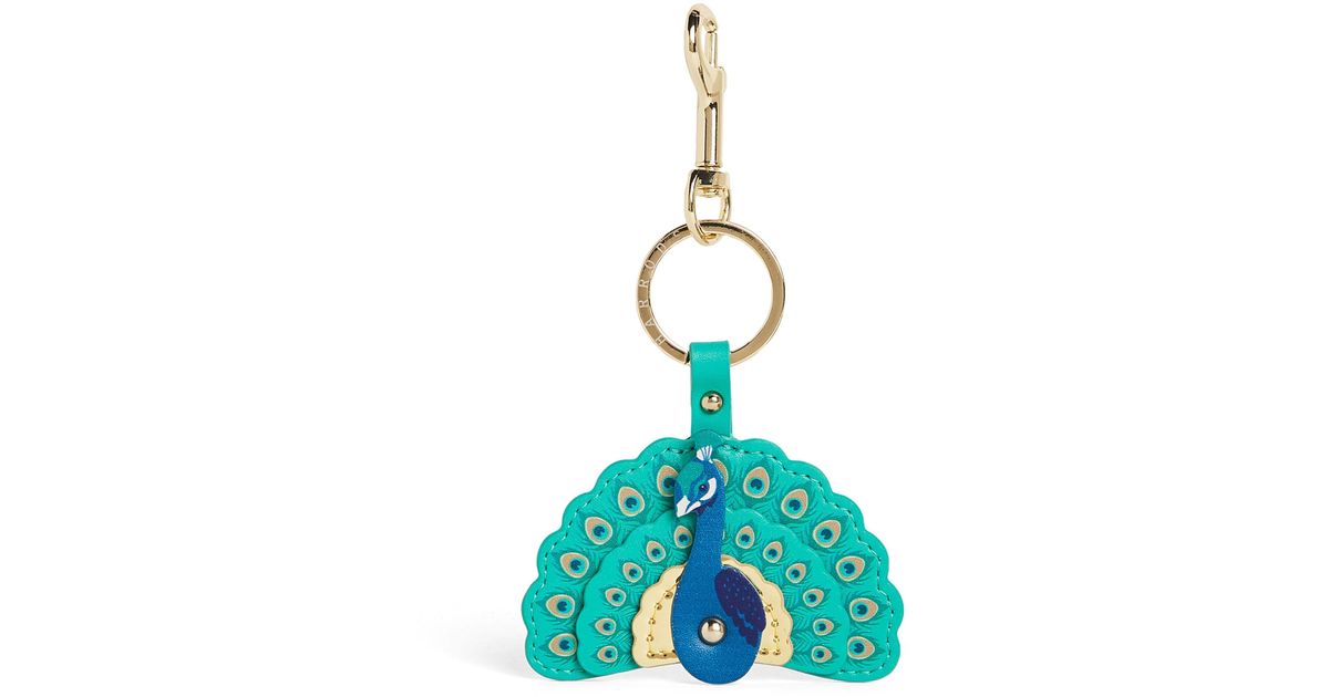 Harrods Leather Peacock Keyring in Blue | Lyst