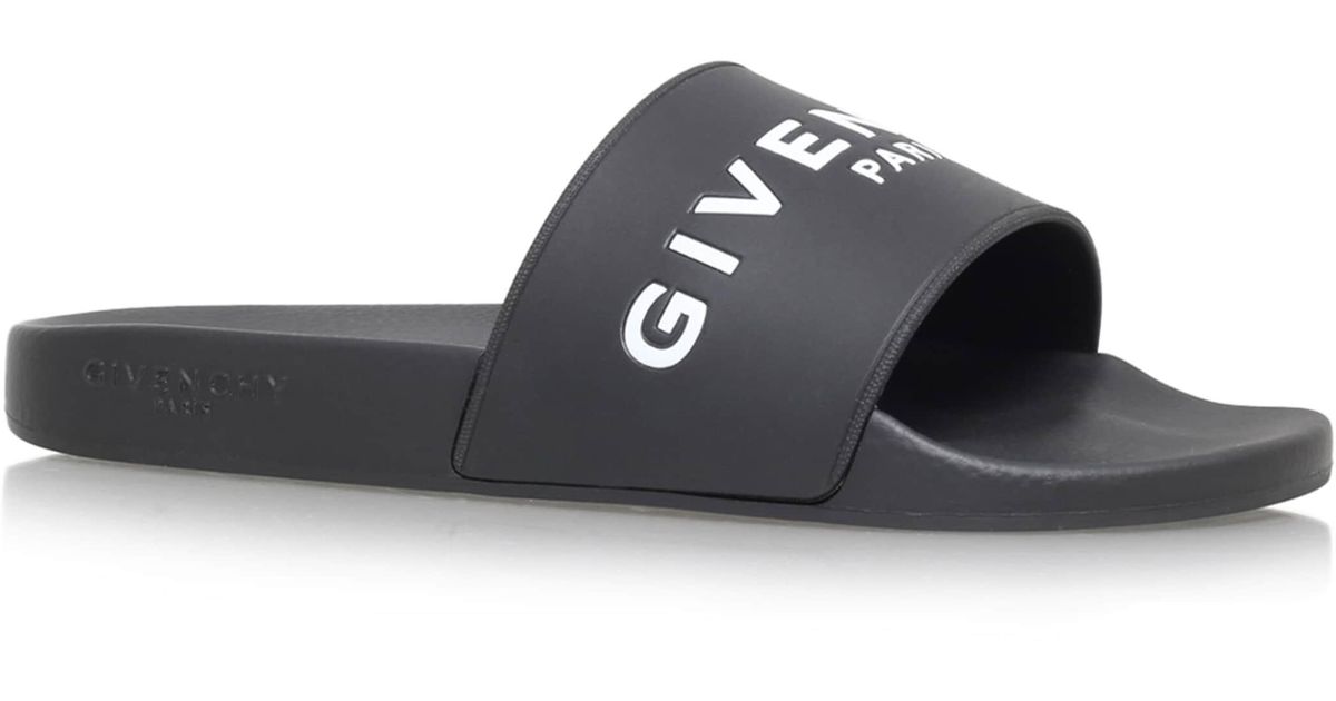 Givenchy Logo Slides in Black for Men | Lyst