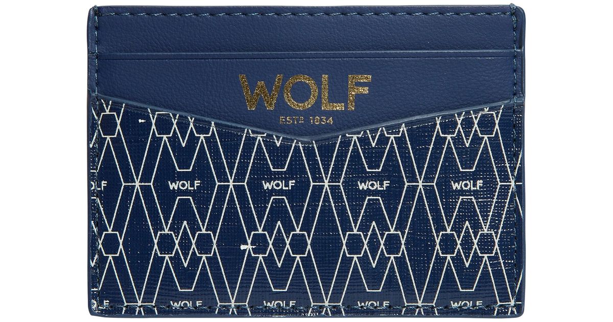 Wolf Signature Card Holder in Blue | Lyst UK