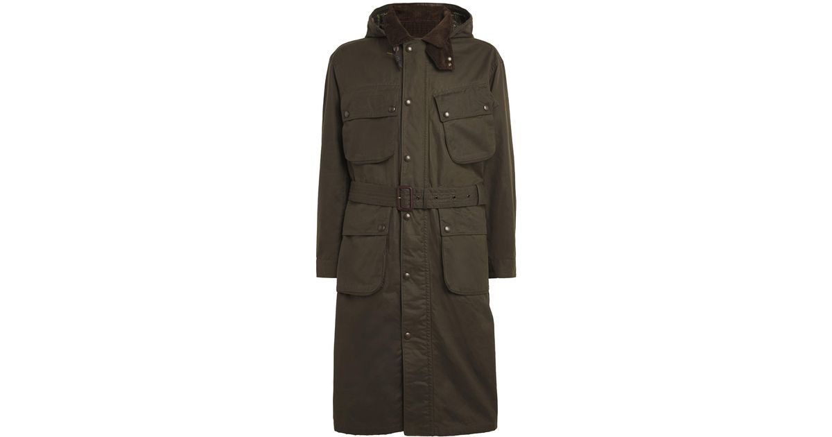 Polo Ralph Lauren Antique Waxed Overcoat in Green for Men | Lyst