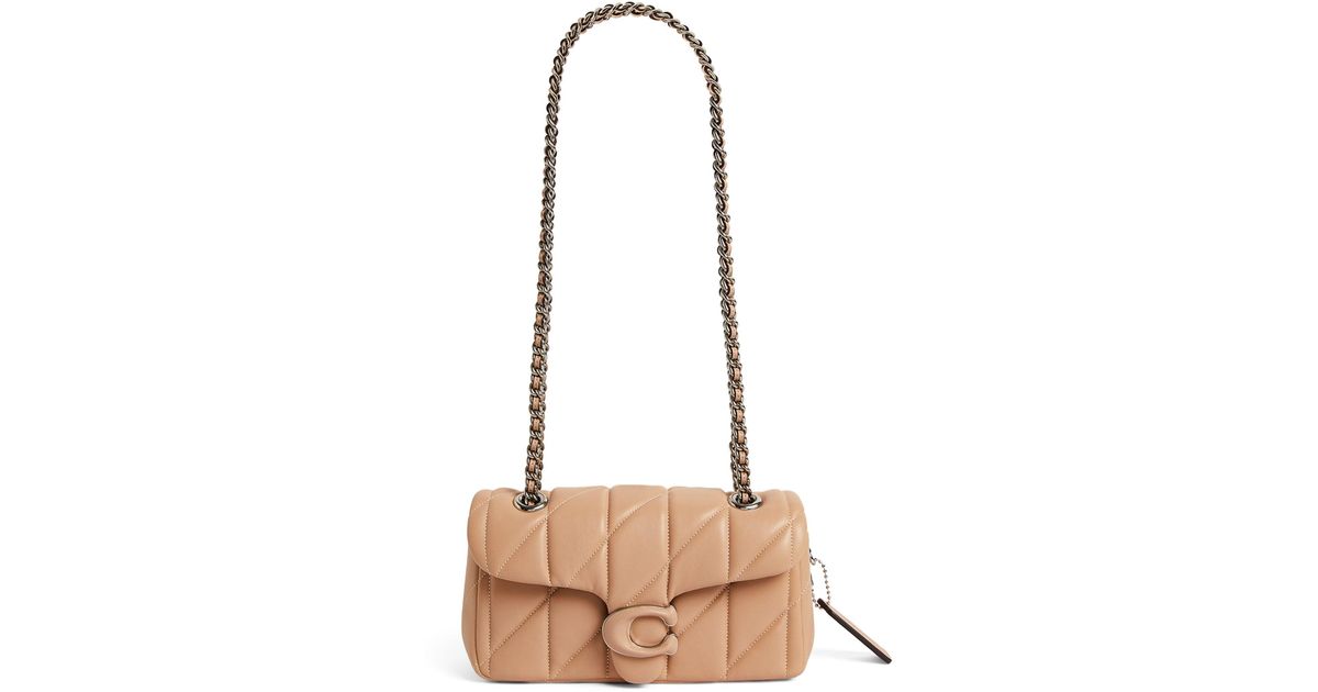 COACH Quilted Leather Tabby Shoulder Bag in Natural | Lyst