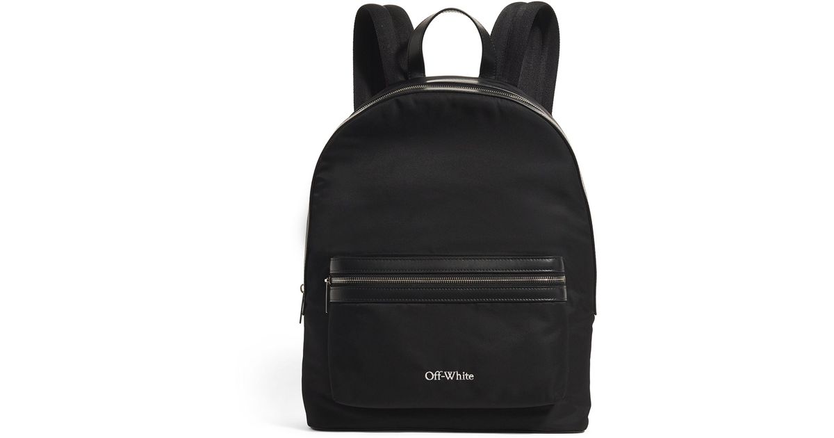 Off-White c/o Virgil Abloh Off- Leather-Trim Logo Backpack in Black for ...
