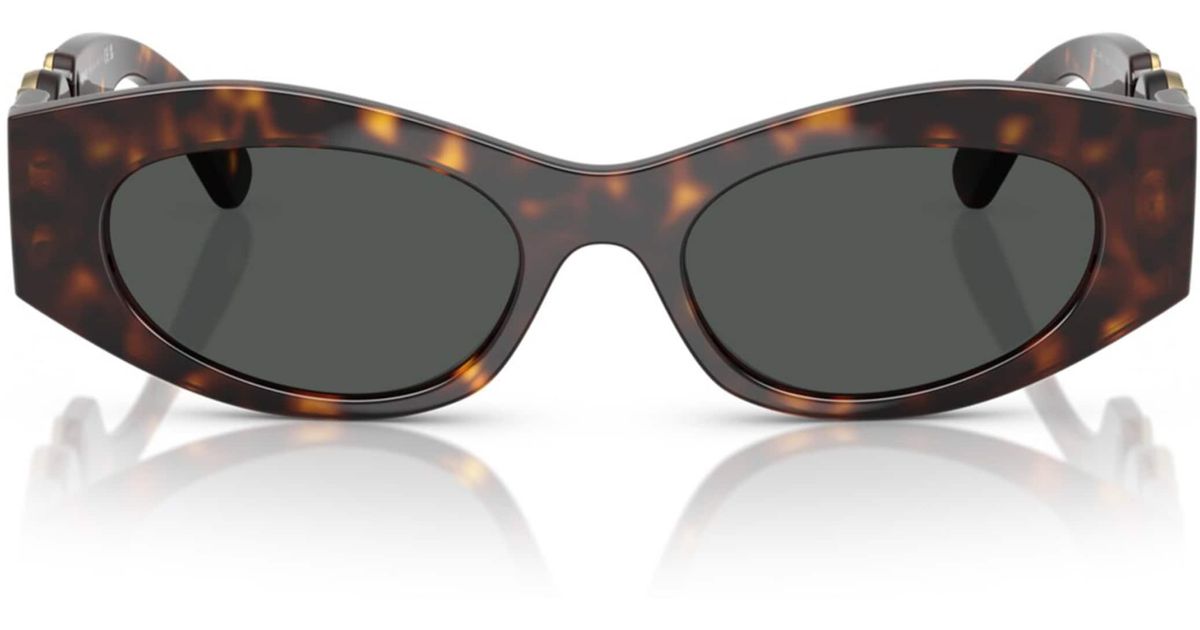 Versace Acetate Oval Sunglasses in Grey | Lyst UK
