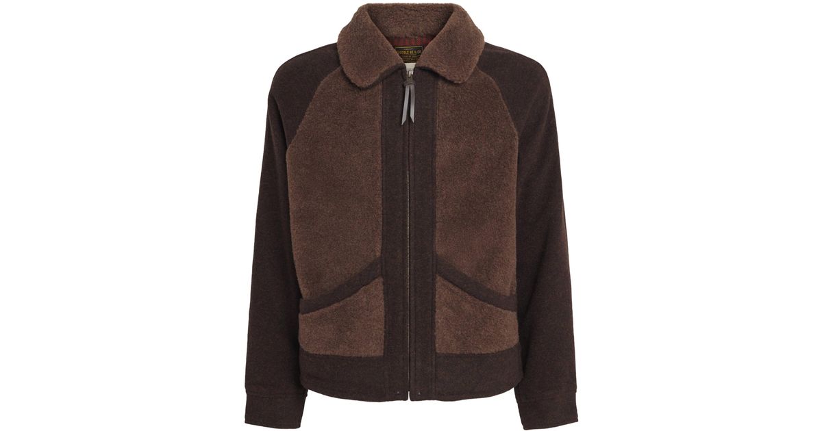 Polo Ralph Lauren Double-Knit Fleece-Detail Jacket in Brown for Men ...