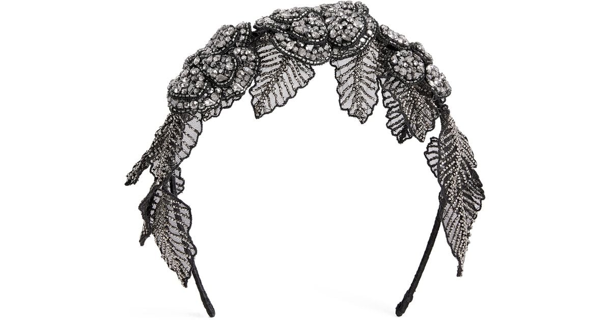 Jennifer Behr Crystal Casablanca Headband in Grey | Lyst UK