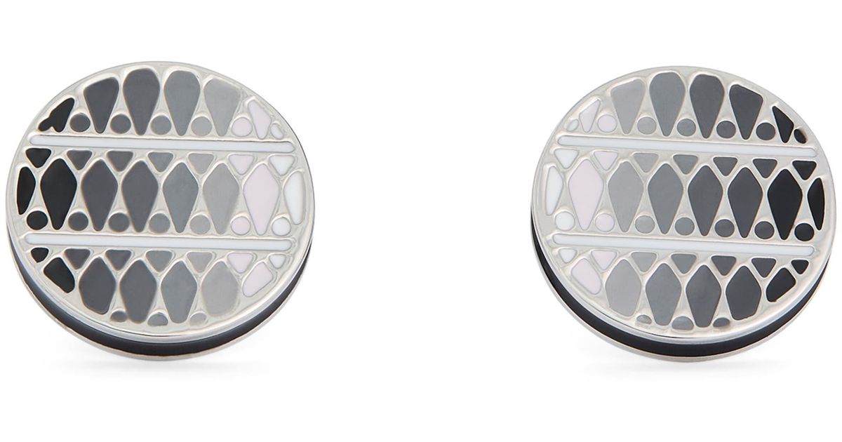 Tateossian Bronze-Plated Cairo Leaf Cufflinks in White for Men | Lyst UK