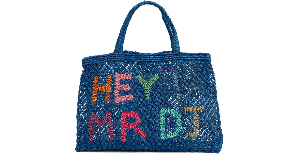 The Jacksons Small Hey Mr Dj Tote Bag in Blue | Lyst